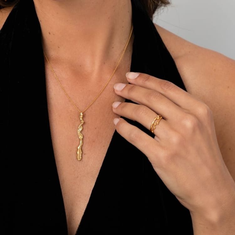 Courage Pendant Necklace by Liz Crow | 9ct yellow gold – Pearls ...